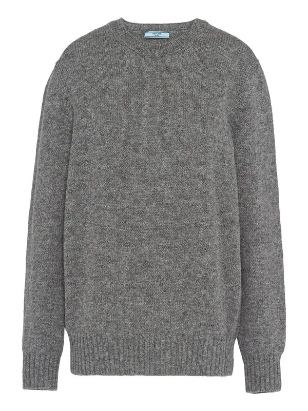 Prada Wool And Cashmere Crew-neck Sweater - Grey