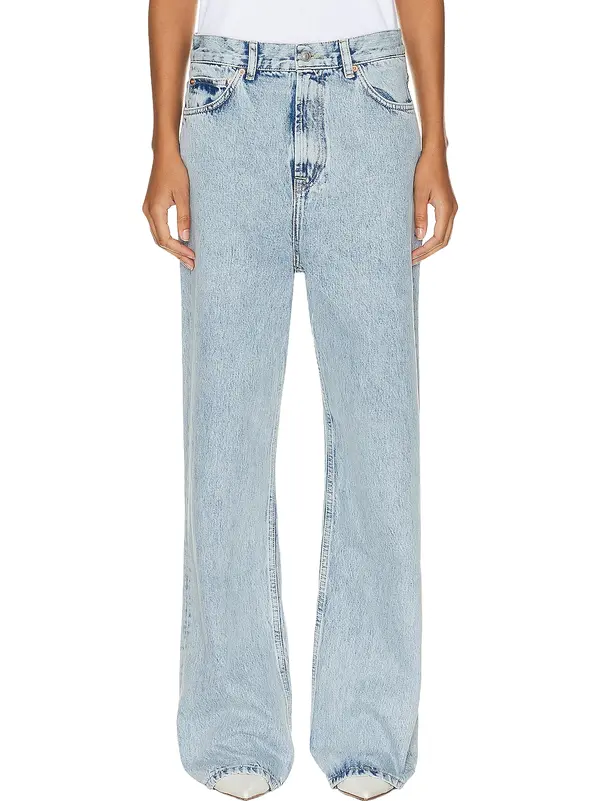 Wardrobe.NYC Low Rise Straight Jeans - Blue