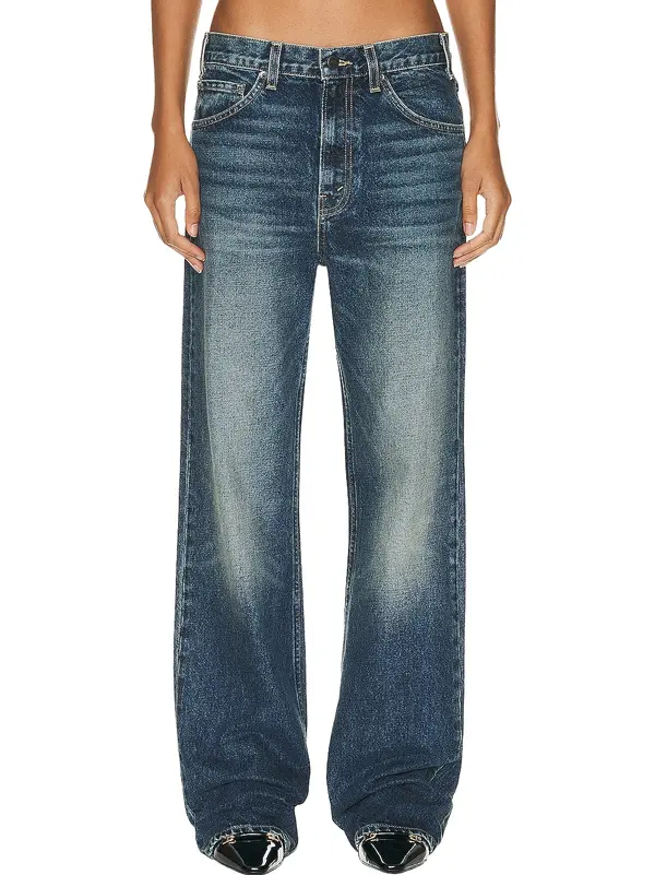 NILI LOTAN Mitchell Wide Leg Denim - Simon Wash