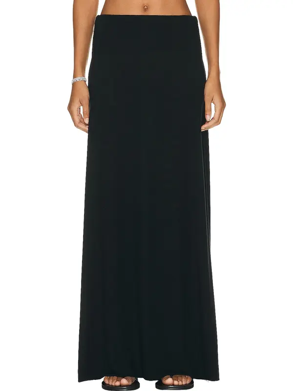 LESET Lauren High Waist Maxi Skirt - Black