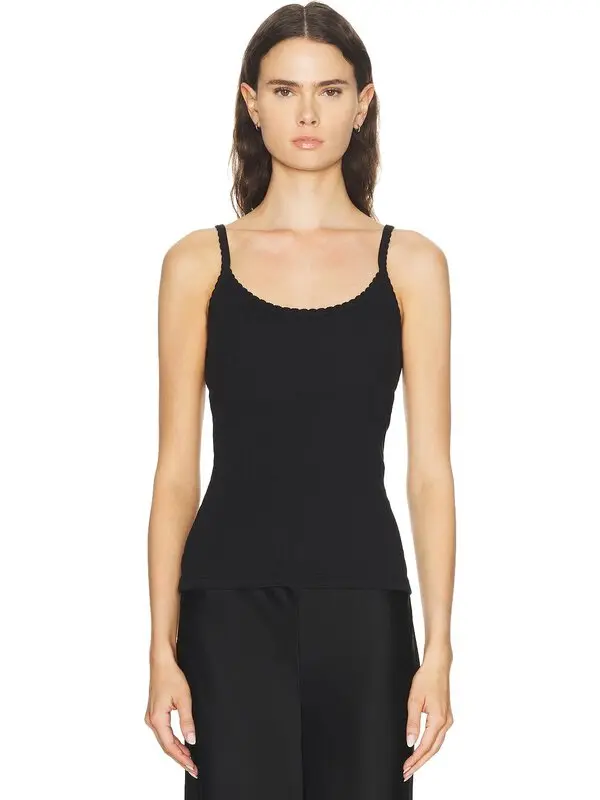 LESET Pointelle Classic Tank Top - Black