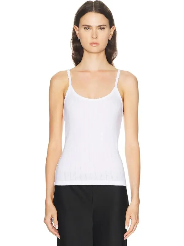 LESET Pointelle Classic Tank Top - White