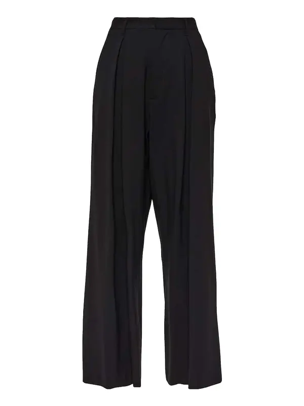 Giuseppe Di Morabito Wool-blend Wide-leg Pants - Black