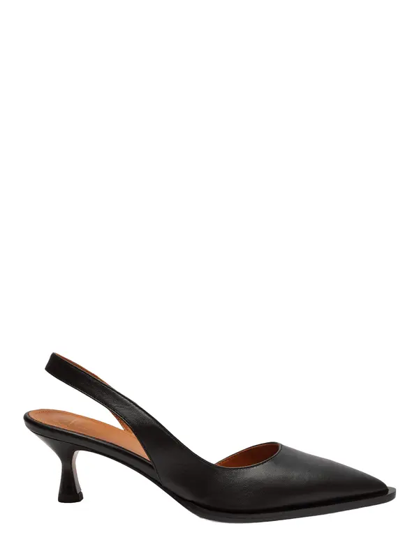 ATP ATELIER Desana 60 Leather Slingback Pumps - Black