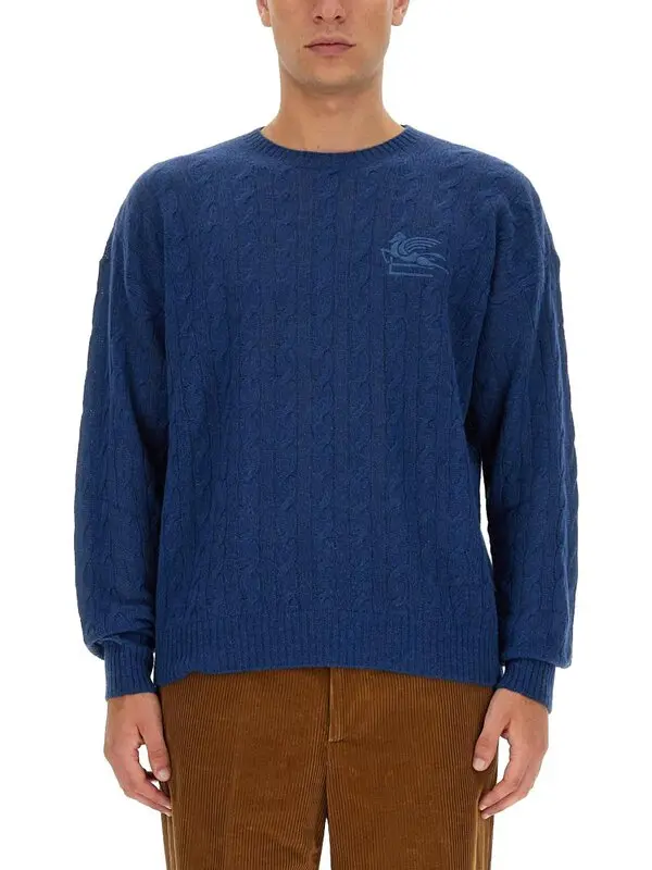Etro Pegasus Regular-fit Cashmere Shirt - Blue