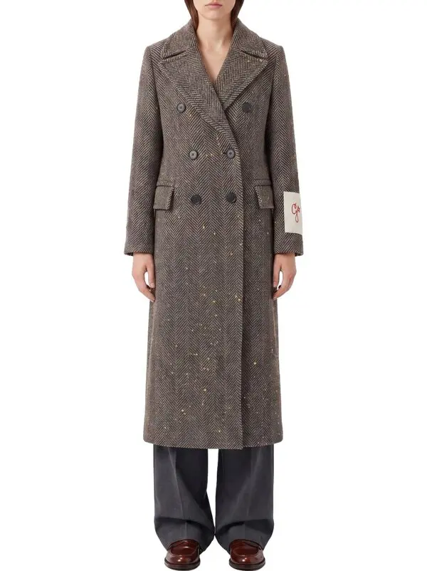 GOLDEN GOOSE Double-breasted Long Coat - Grey