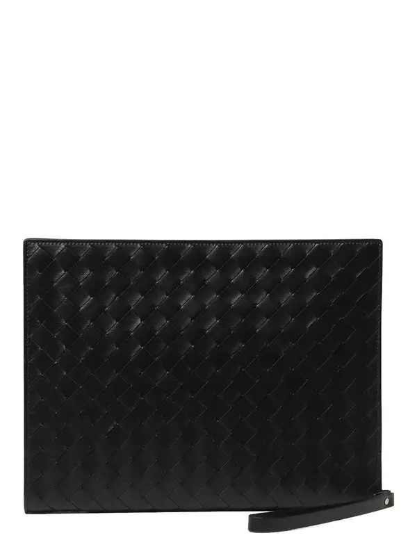 Bottega Veneta Intreccio Leather Document Holder - Black