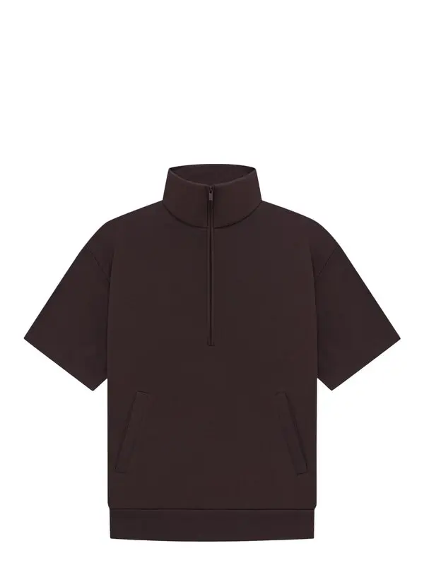 Fear Of God Half Zip 3/4 Sleeve Shirt 'plum - Brown