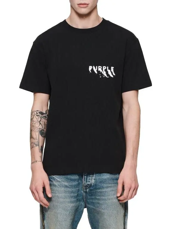 PURPLE BRAND Oversize Logo Graphic T-shirt - Black