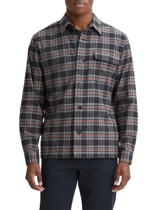 Vince Kingston Plaid Button-up Shirt - Coastal/brickman Red