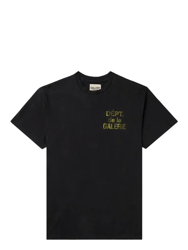GALLERY DEPT. French Logo-print Cotton-jersey T-shirt - Black