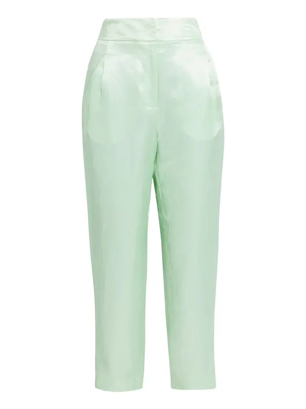 ENVELOPE 1976 Bianca Satin-twill Tapered Pants - Mint