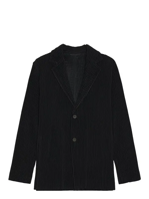 Issey Miyake Ribbed Plisse Blazer - Black