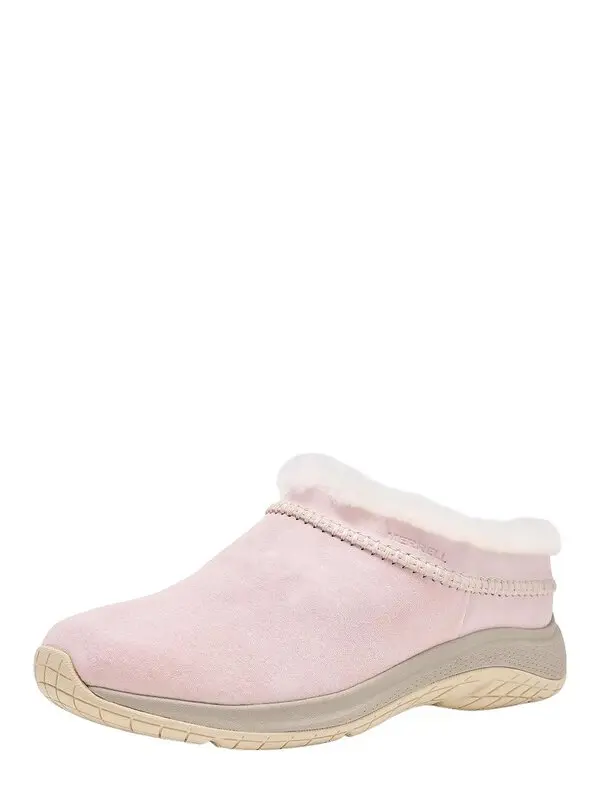Merrell Suede Faux Fur Lined Clogs - Quartz