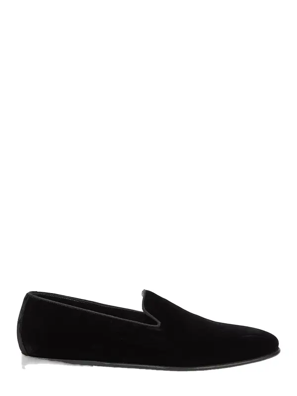 Manolo Blahnik Mario Velvet Loafers - Black