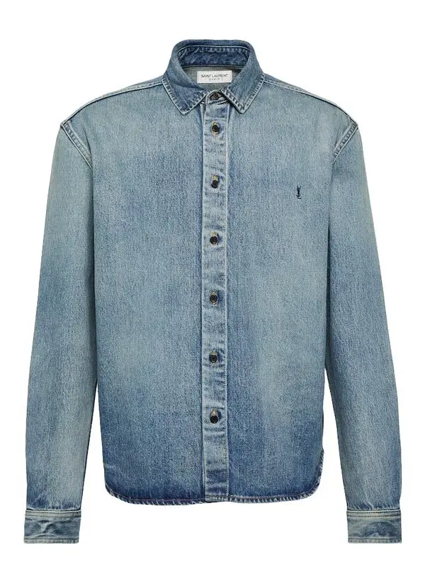 Saint Laurent Cassandre Denim Shirt - Blue