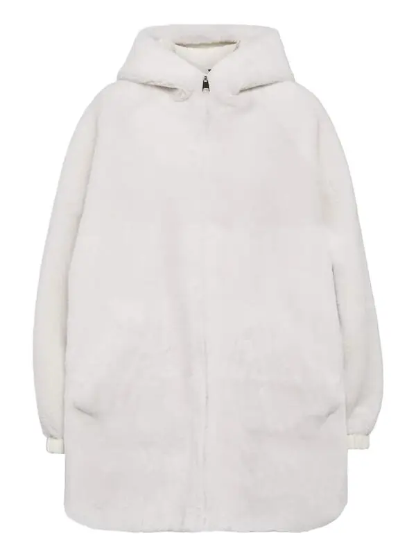 BLANCHA Reversible Shearling Jacket - White