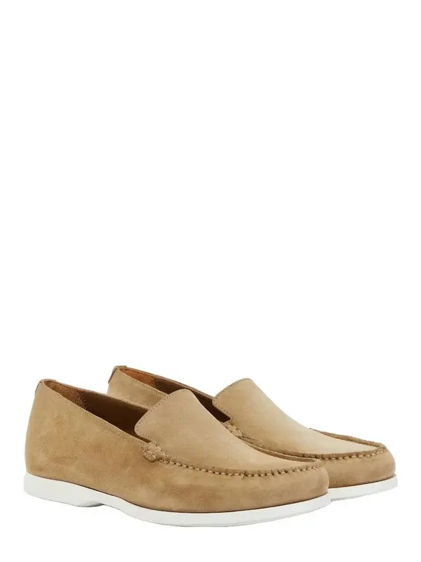 Manolo Blahnik Monaco Suede Loafers - Beige