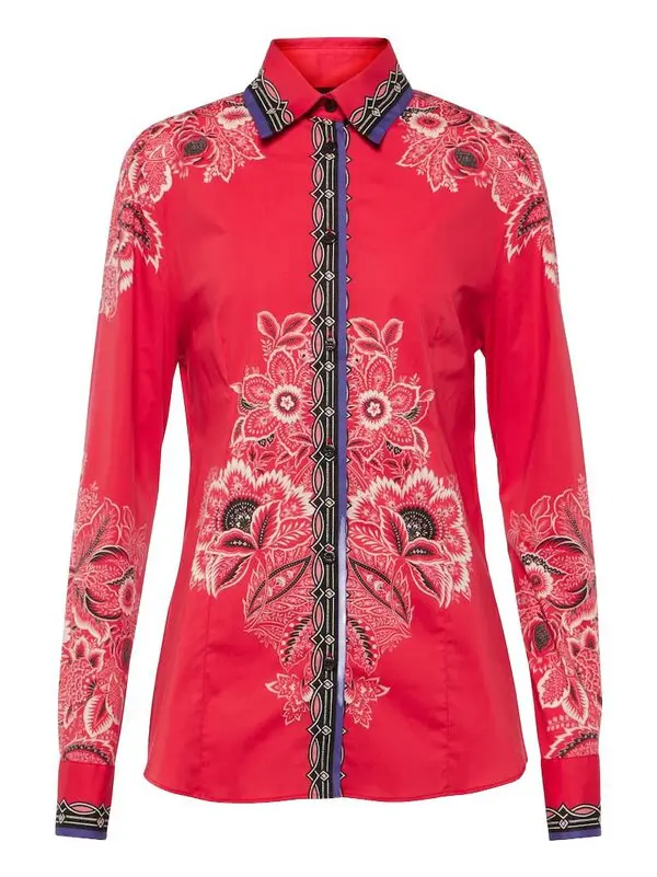 Etro Floral Cotton-blend Shirt - Red