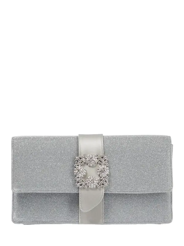 Manolo Blahnik Capri Glitter Clutch - Metallic