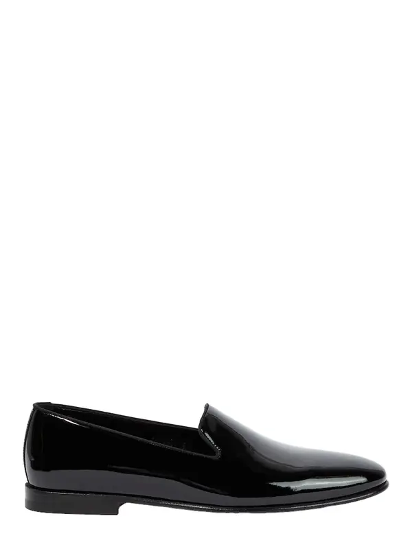Manolo Blahnik Mario Patent Leather Loafers - Black