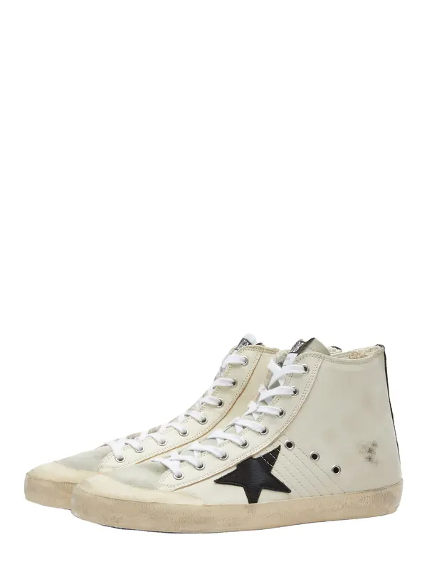 Golden Goose Francy Hi-top Sneakers - White Ecru/ice/black
