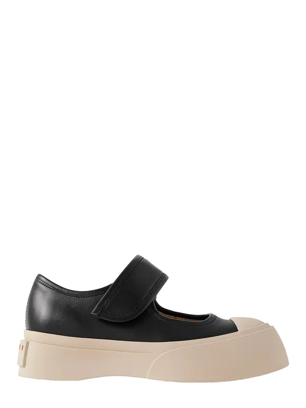 Marni Pablo Leather Mary Jane Platform Sneakers - Black