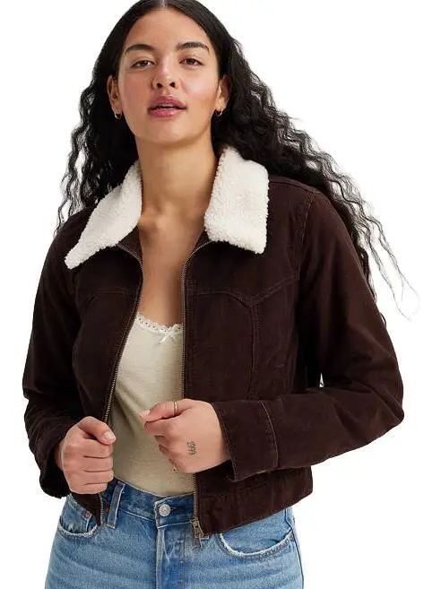 LEVI'S Slim Sherpa Corduroy Trucker Jacket - Mole