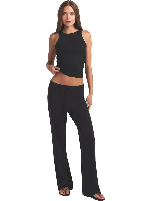SKIMS Cotton Jersey Straight Leg Pant - Soot
