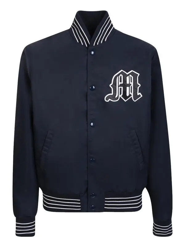 MSGM Maxi Logo Bomber Jacket - Blue
