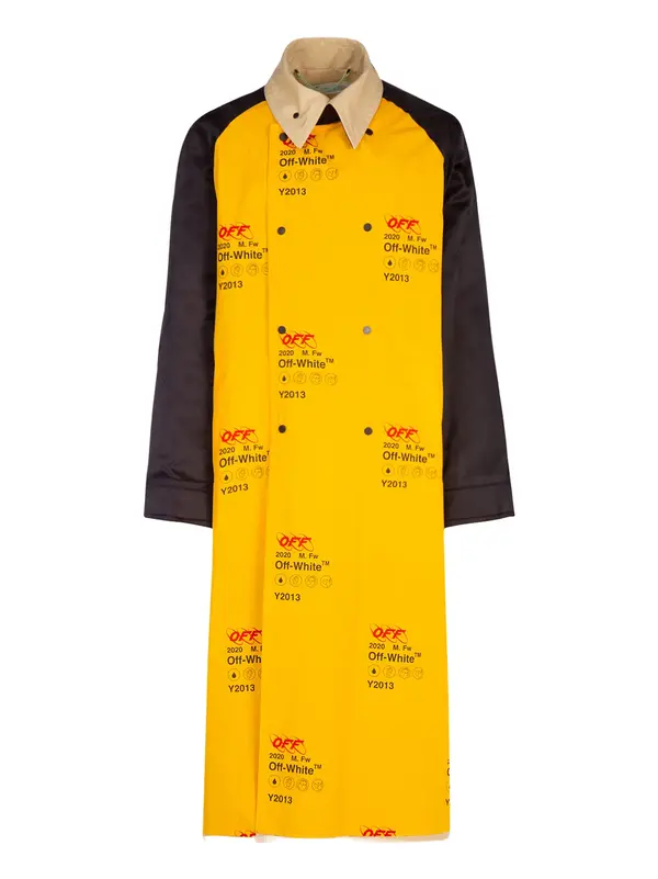 Off-White Industrial Oversized Trench Coat - Yellow