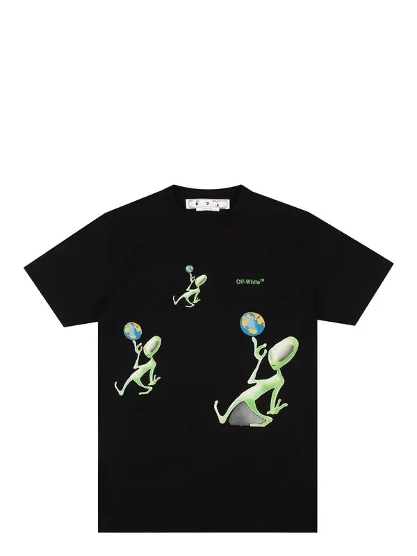 Off-White Alien Arrow Over Short-sleeve Tee /green - Black