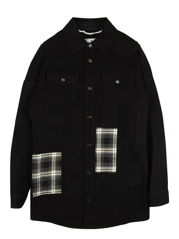 Off-White Logo Button Down Overshirt - Black