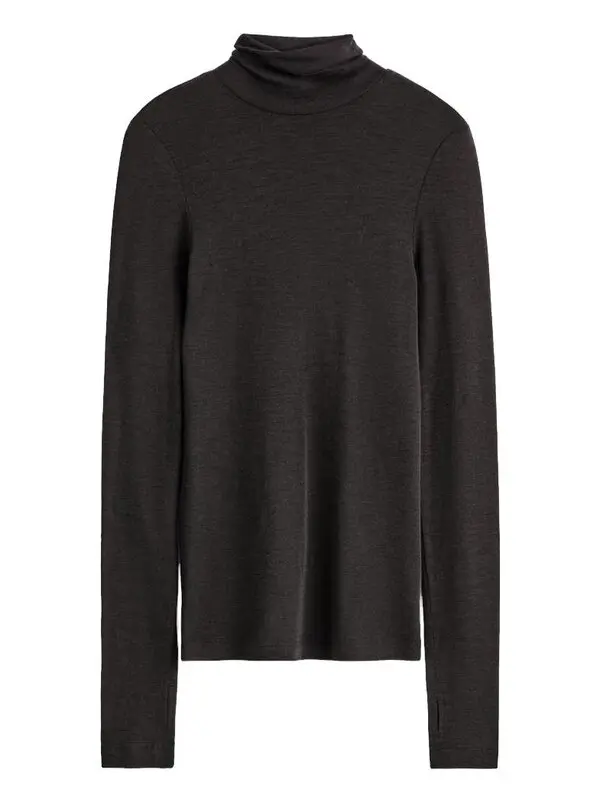 Cos Merino Wool Turtleneck Top - Brown