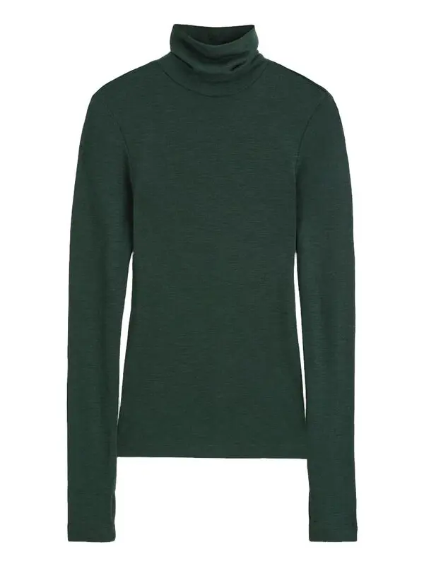 Cos Merino Wool Turtleneck Top - Green