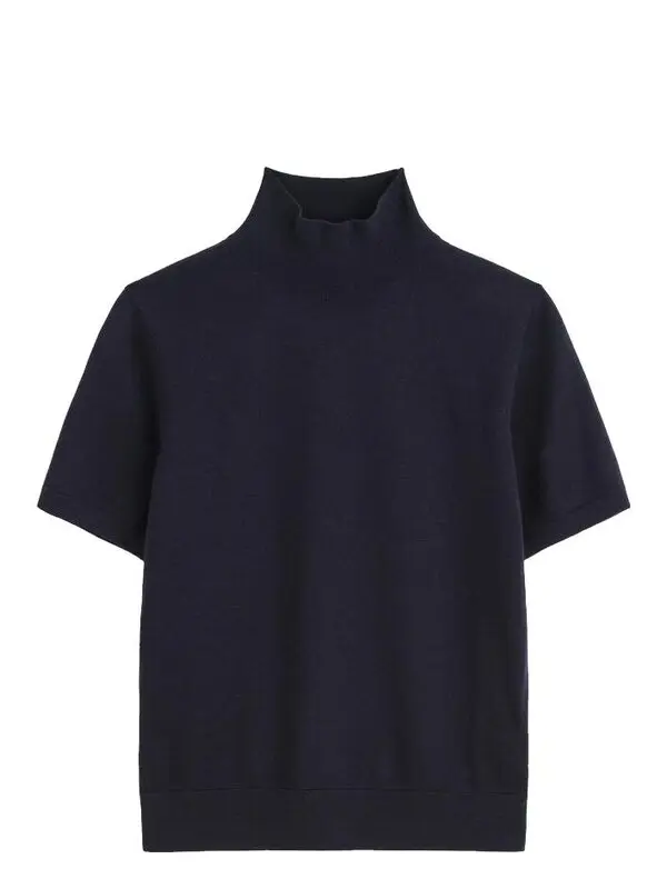 Cos Merino Wool Turtleneck Top - Navy