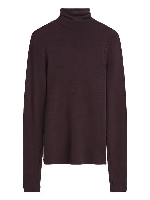 Cos Merino Wool Turtleneck Top - Red