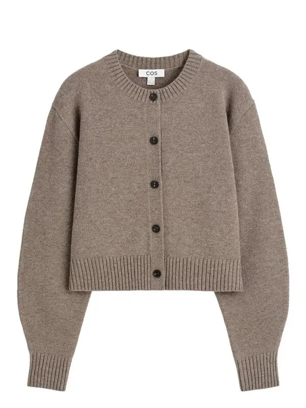 Cos Merino Wool Cardigan - Beige