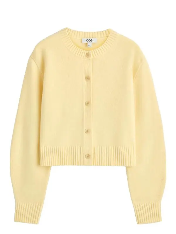 Cos Merino Wool Cardigan - Yellow