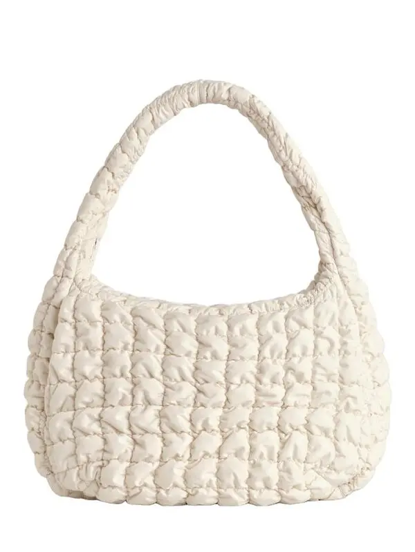 Cos Oversized Quilted Crossbody Bag - Light Beige
