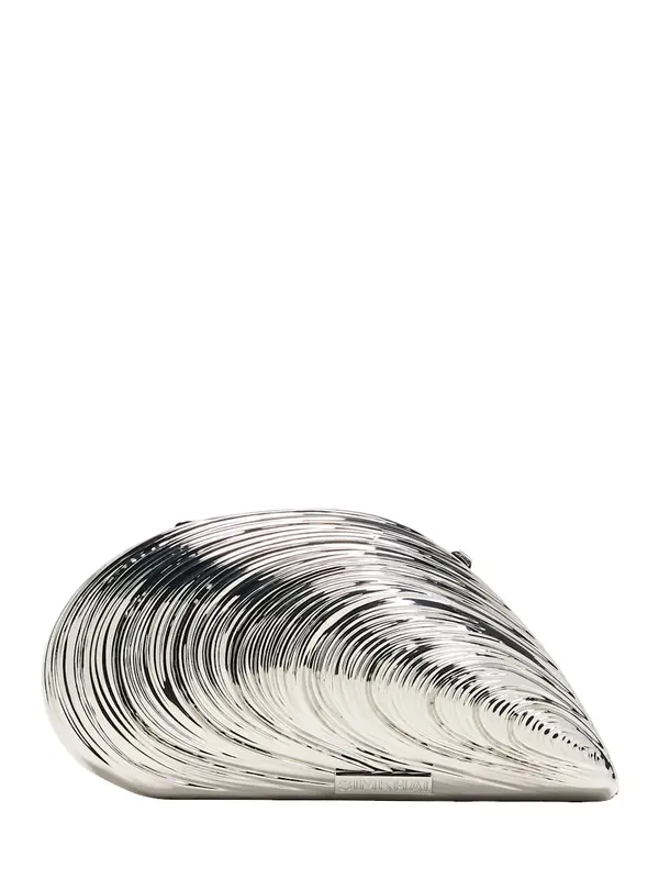 Simkhai Bridget Oyster Shell Clutch Bag - Silver