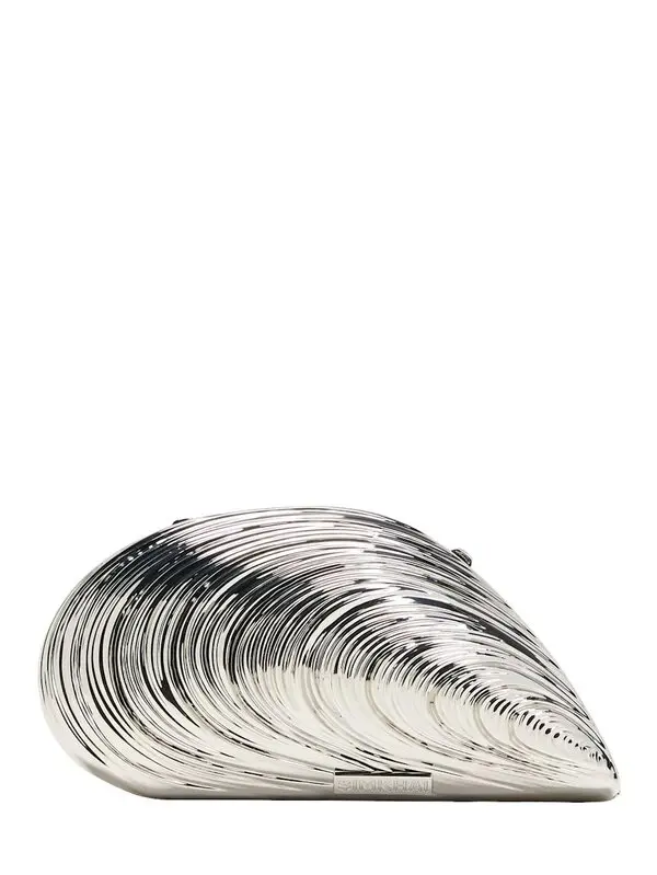 Simkhai Bridget Oyster Shell Clutch Bag - Silver