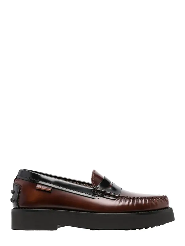 TOD'S Two-tone Leather Loafers - Brown
