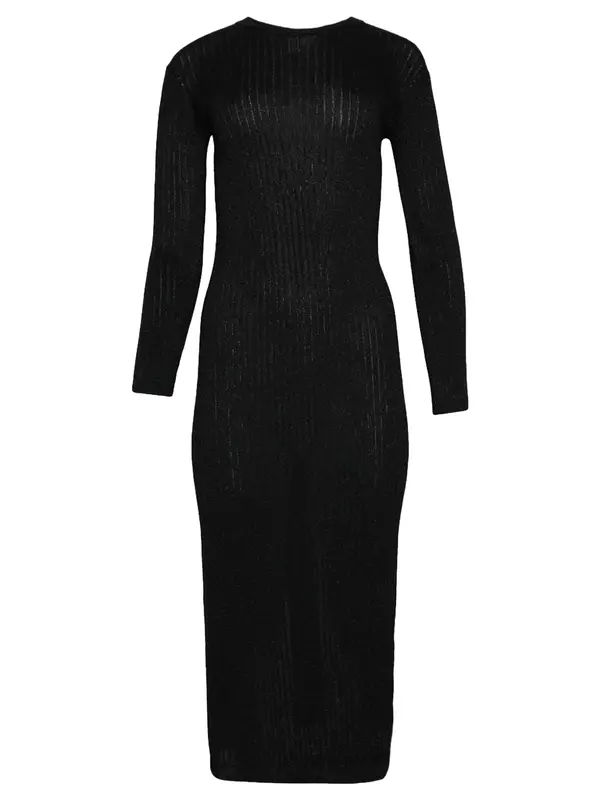 Alexandra Golovanoff Ribbed Maxi Dress - Black