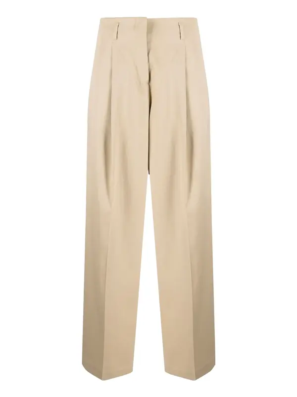 GOLDEN GOOSE High-waisted Wide-leg Trousers - Neutrals