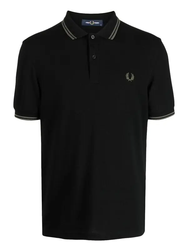 Fred Perry Contrast-trim Cotton Polo Shirt - Black