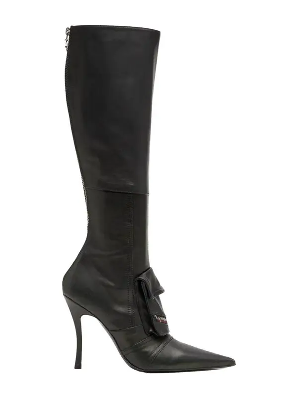 DIESEL® D-venus Pocket Leather Knee-high Boots - Brown