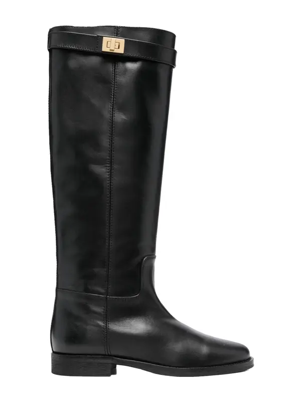 VIA ROMA 15 Buckle-detail Knee-high Boots - Black
