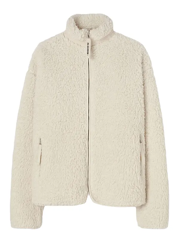 JIL SANDER Faux-shearling Zipped Cardigan - Neutrals
