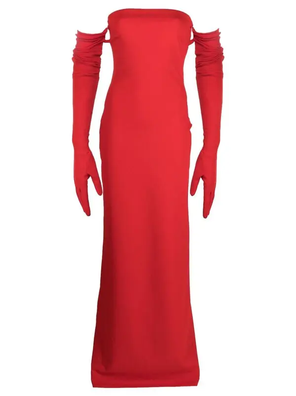 Solace London Tullia Strapless Gown - Red